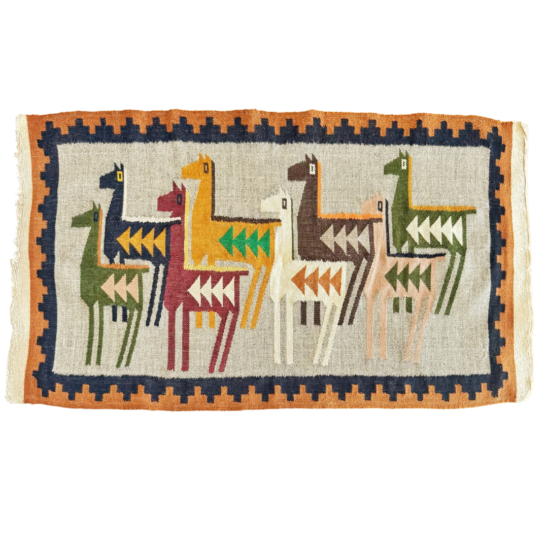 Vintage Peruvian Alpaca Pictorial Kilim – Nest Interior Design