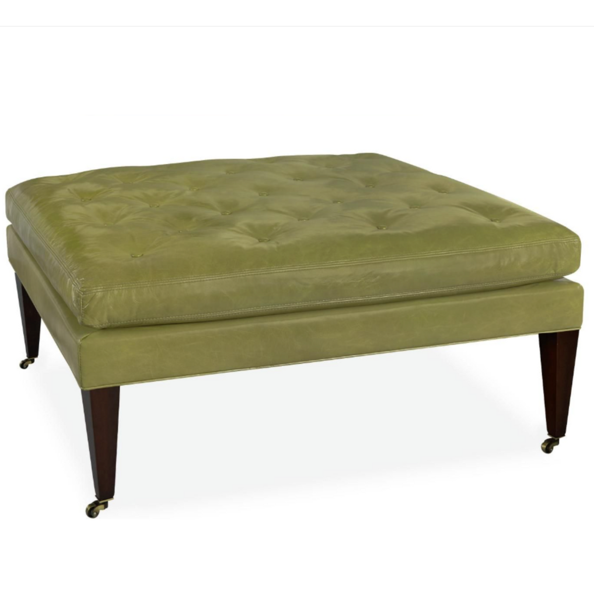 Green Leather Cocktail Ottoman – Nest Interior Design