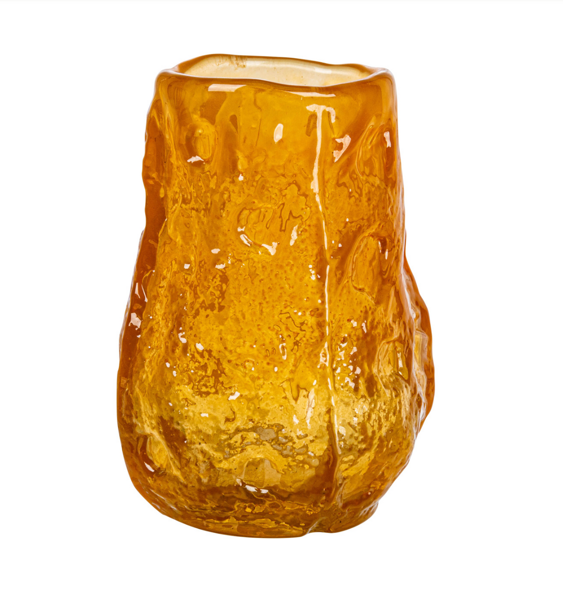 Persimmon Colored Hand-Blown Glass Organic Shaped Vase – Nest Interior ...